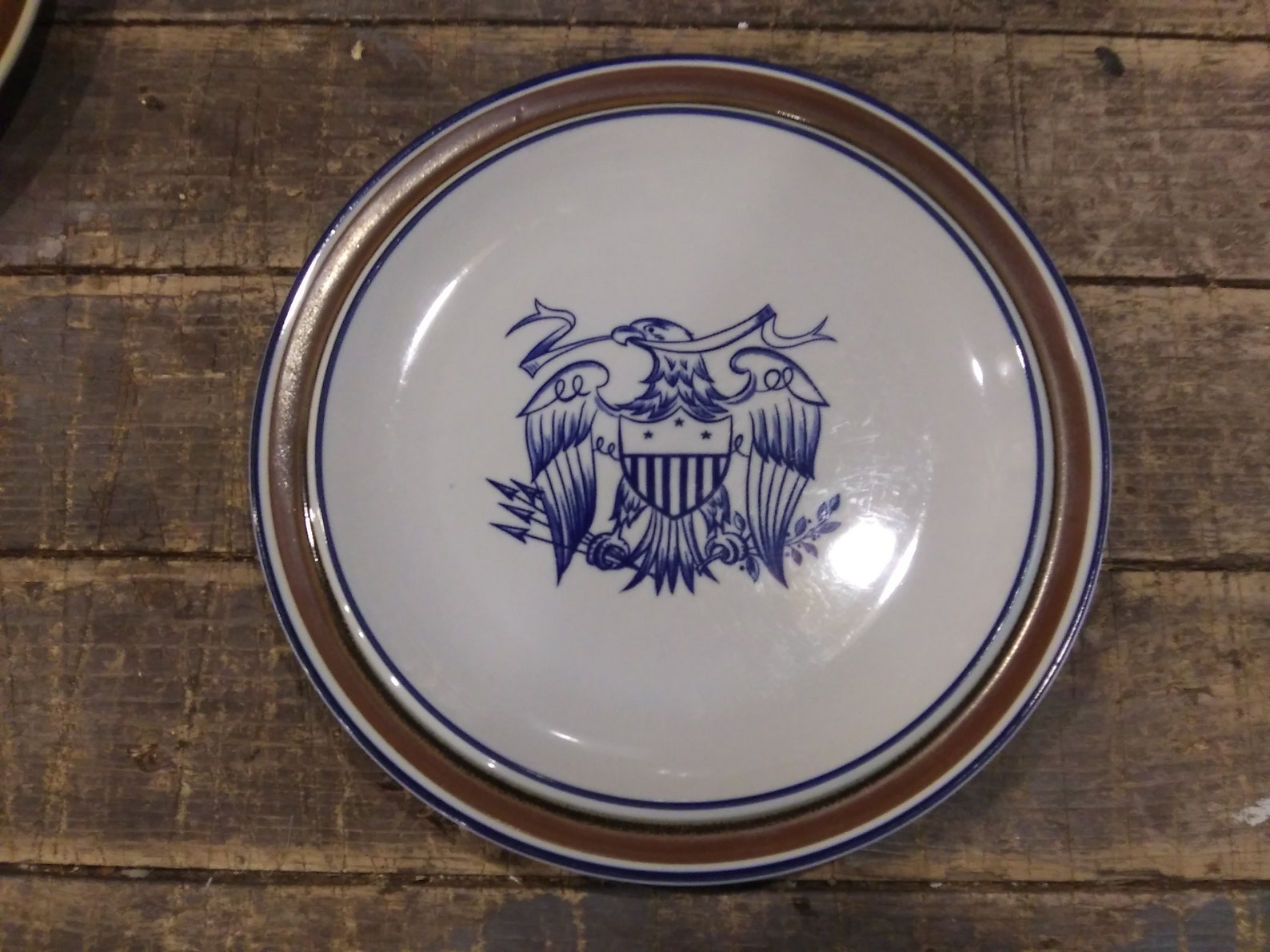 SALEM POTTERY Eagle and Shield Dinner Plate Classic Colonial - Etsy