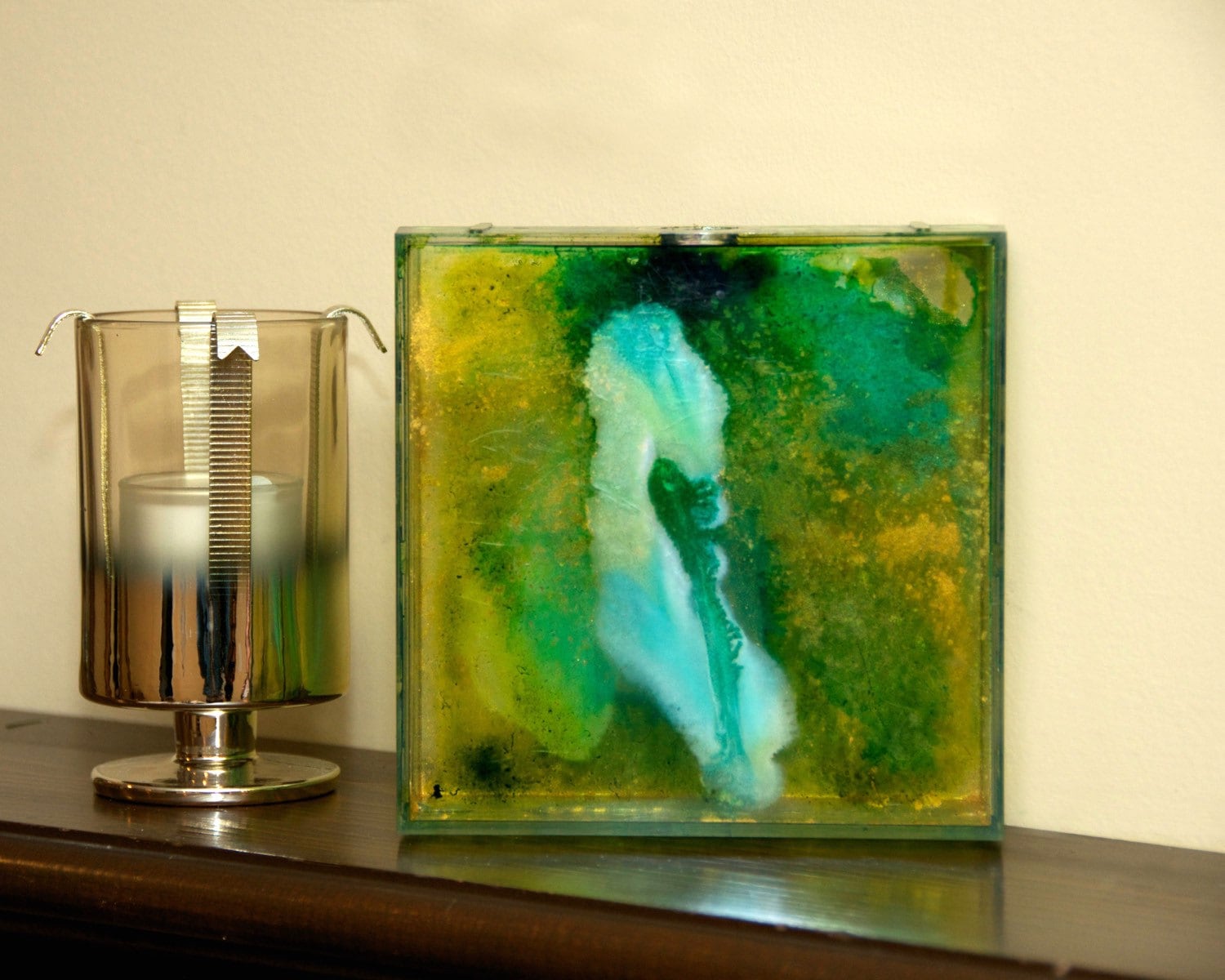 Found Object Plastic Box With Alcohol Ink Wall Art - Etsy