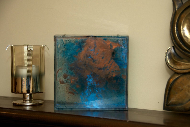 Found Object Plastic Box & Alcohol Ink Wall Art - Etsy
