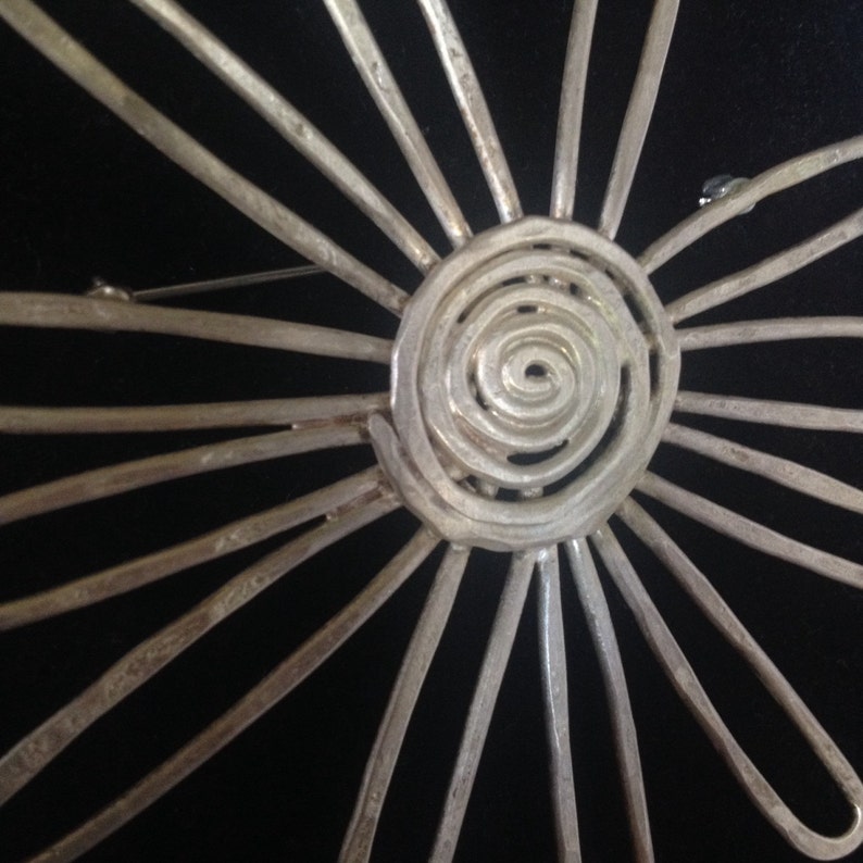 Sterling Silver Flower Brooch - Etsy