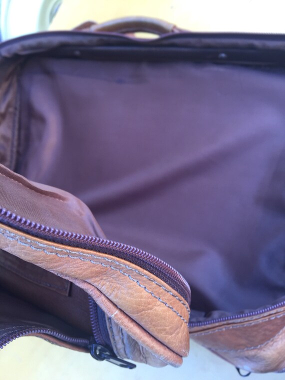 Vintage Leather weekender laptop briefcase mod messe… - Gem