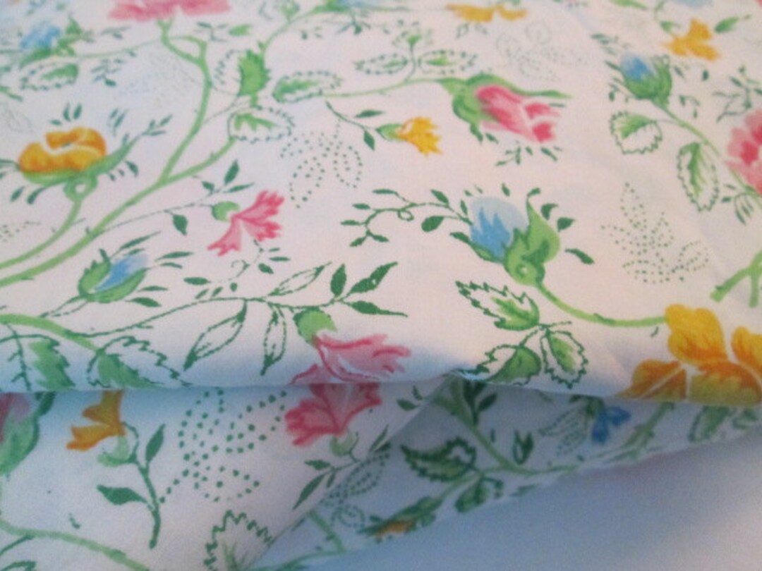 Vintage Botanical Sheet Set Floral Rose Pastel Twin Sheet Set Shabby ...