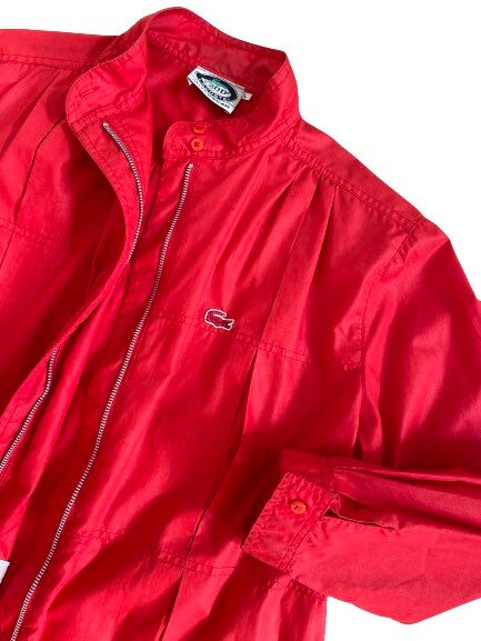 Veste vintage LACOSTE des annees 70 IZOD coupe vent leger Alligator rouge Lacoste veste en poly coton a glissiere NOS Etsy France