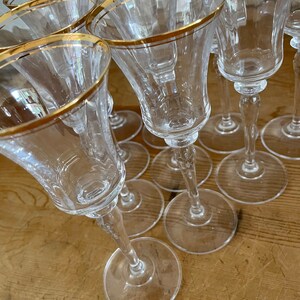Vintage Mikasa Jamestown Gold Wine Goblets Set of 10 Crystal Gold Replacement Crystal Stemware ...