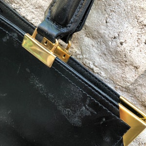 Vintage Leather Portfolio Document Case Envelope Case 80s 90s Black ...