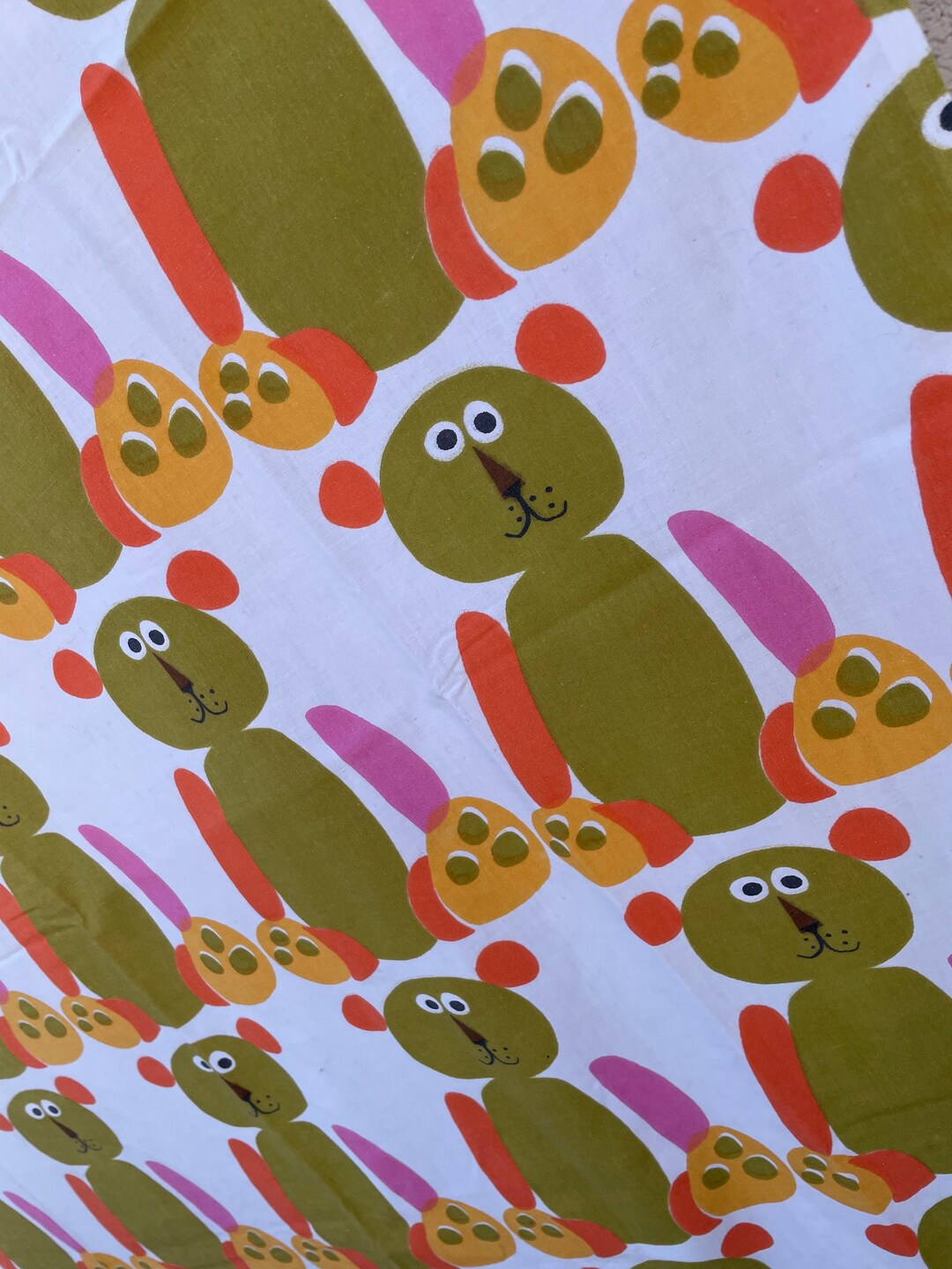 Vintage Scuda Flat Sheet Whimsical Mouse Pop Art Bedding Bob Van Allen ...