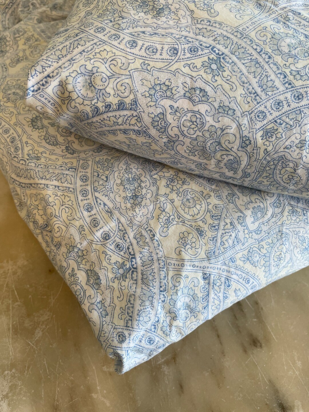 Vintage Ralph Lauren Paisley Double Sheet Set Blue Paisley Pattern RL ...