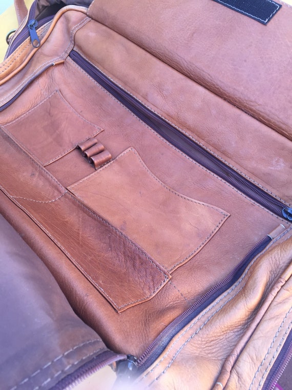 Vintage Leather weekender laptop briefcase mod messe… - Gem