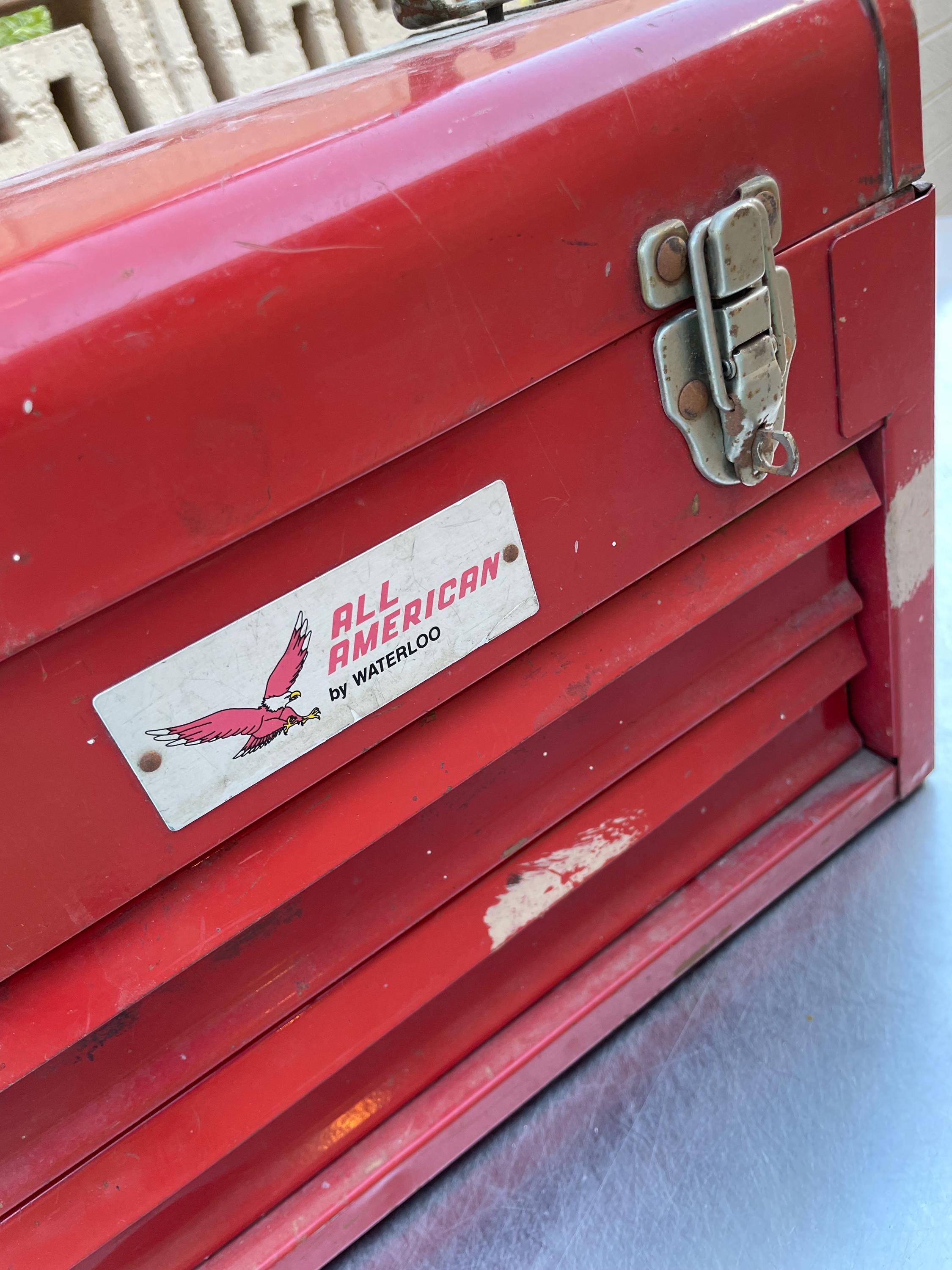 Vintage Tool Box All American Waterloo Multi Drawer Portable Steel Tool ...