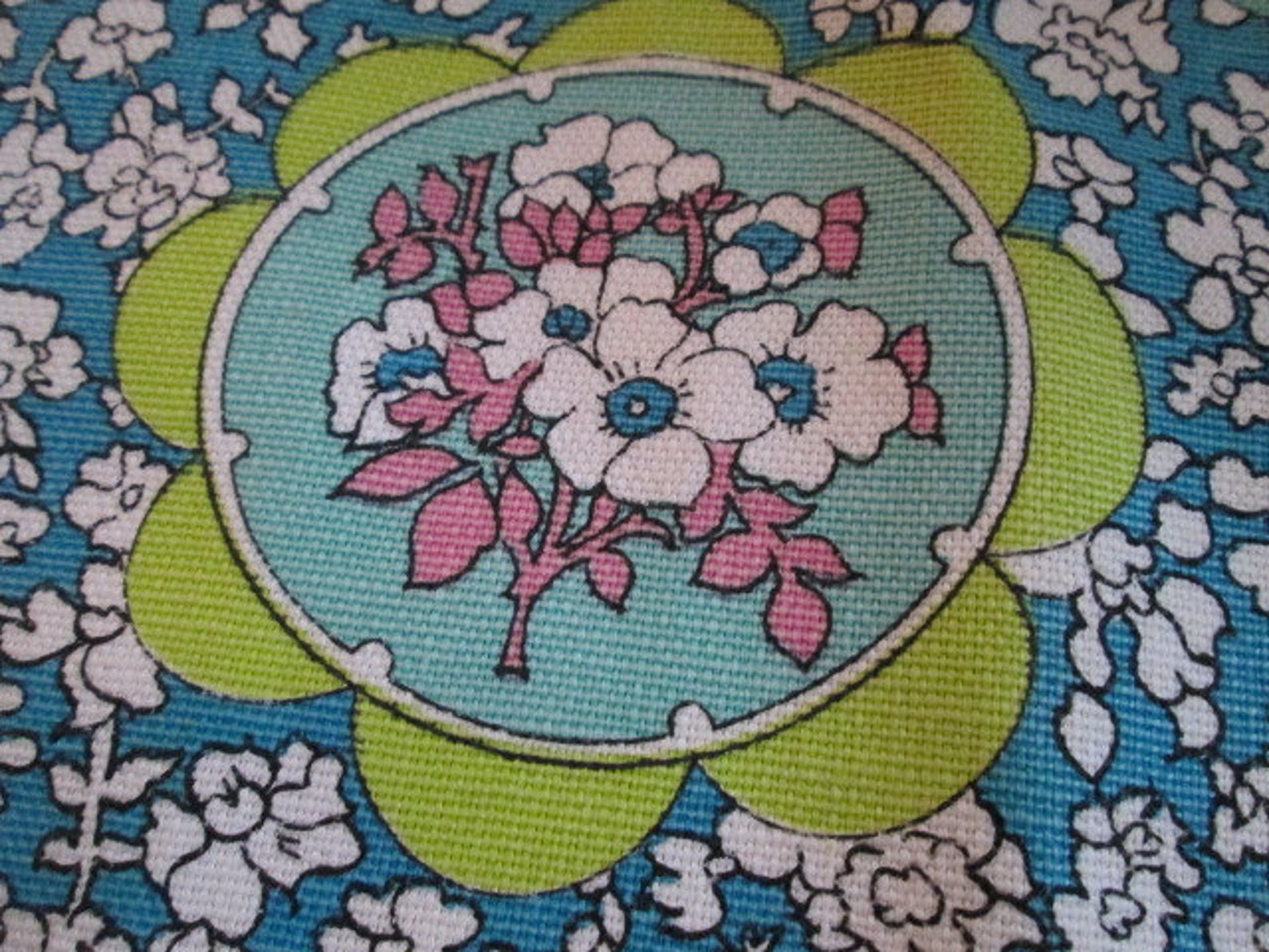 Vintage Flower Power Fabric Mod Floral Upholstery Fabric Flower ...