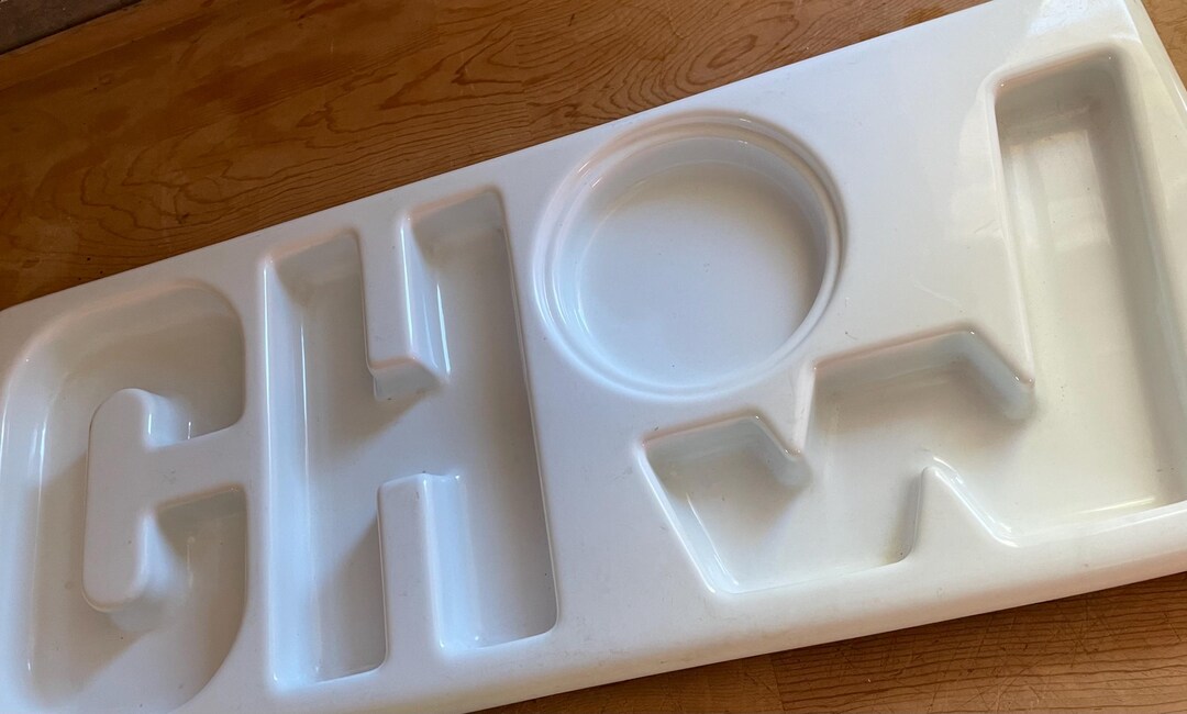 Vintage Mod Serving Tray CHOW Typography Snack Charcuterie Appetizer ...