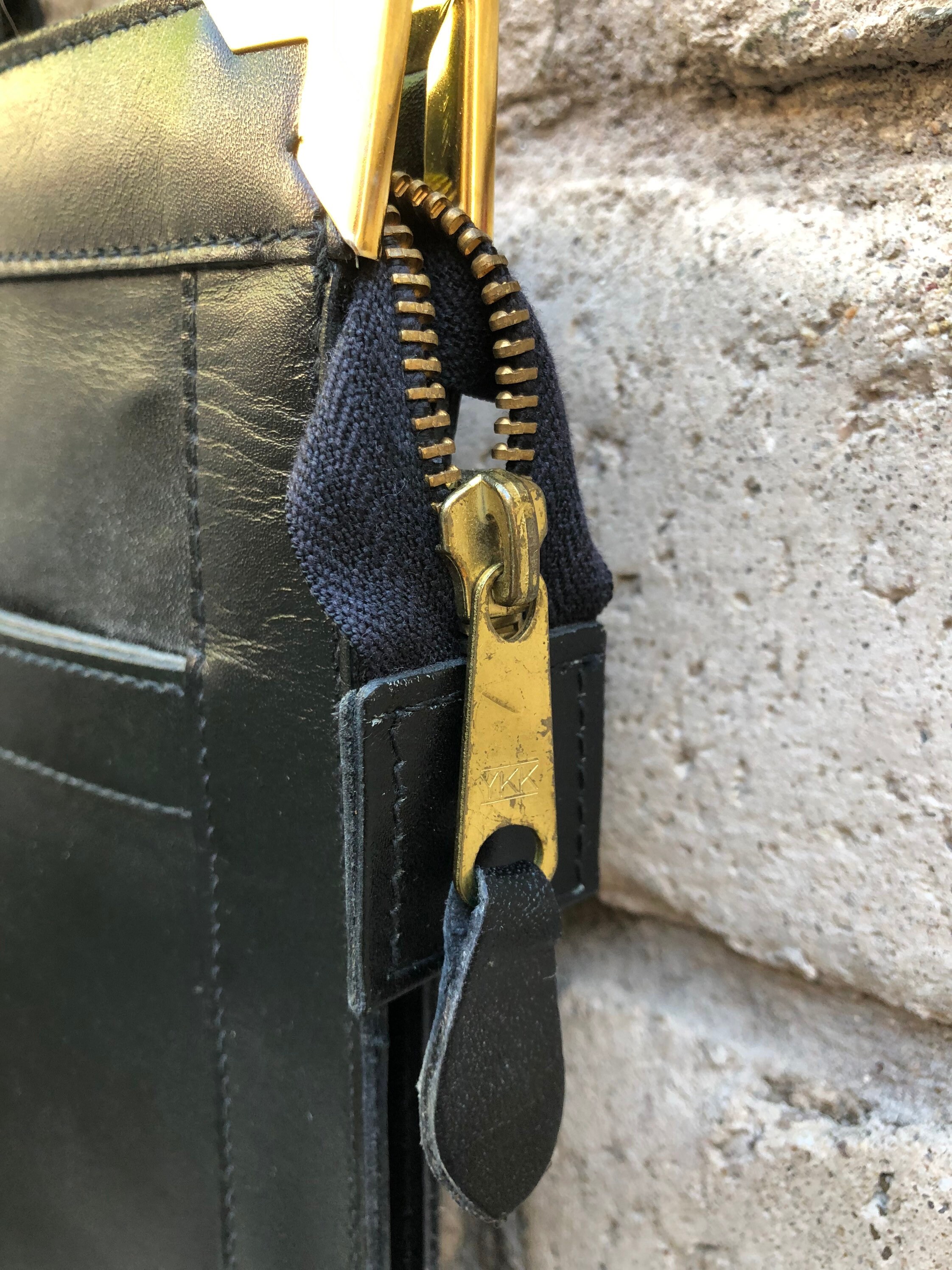 Vintage Leather Portfolio Document Case Envelope Case 80s 90s Black ...