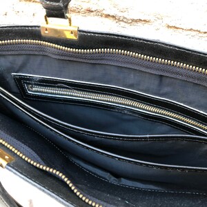 Vintage Leather Portfolio Document Case Envelope Case 80s 90s Black ...