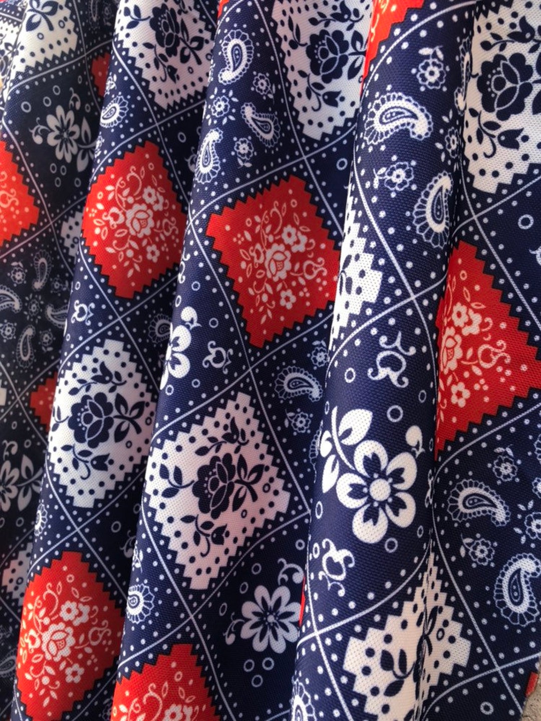 Vintage Patchwork Fabric 70s Bandana Bandana Fabric Patchwork Fashion ...