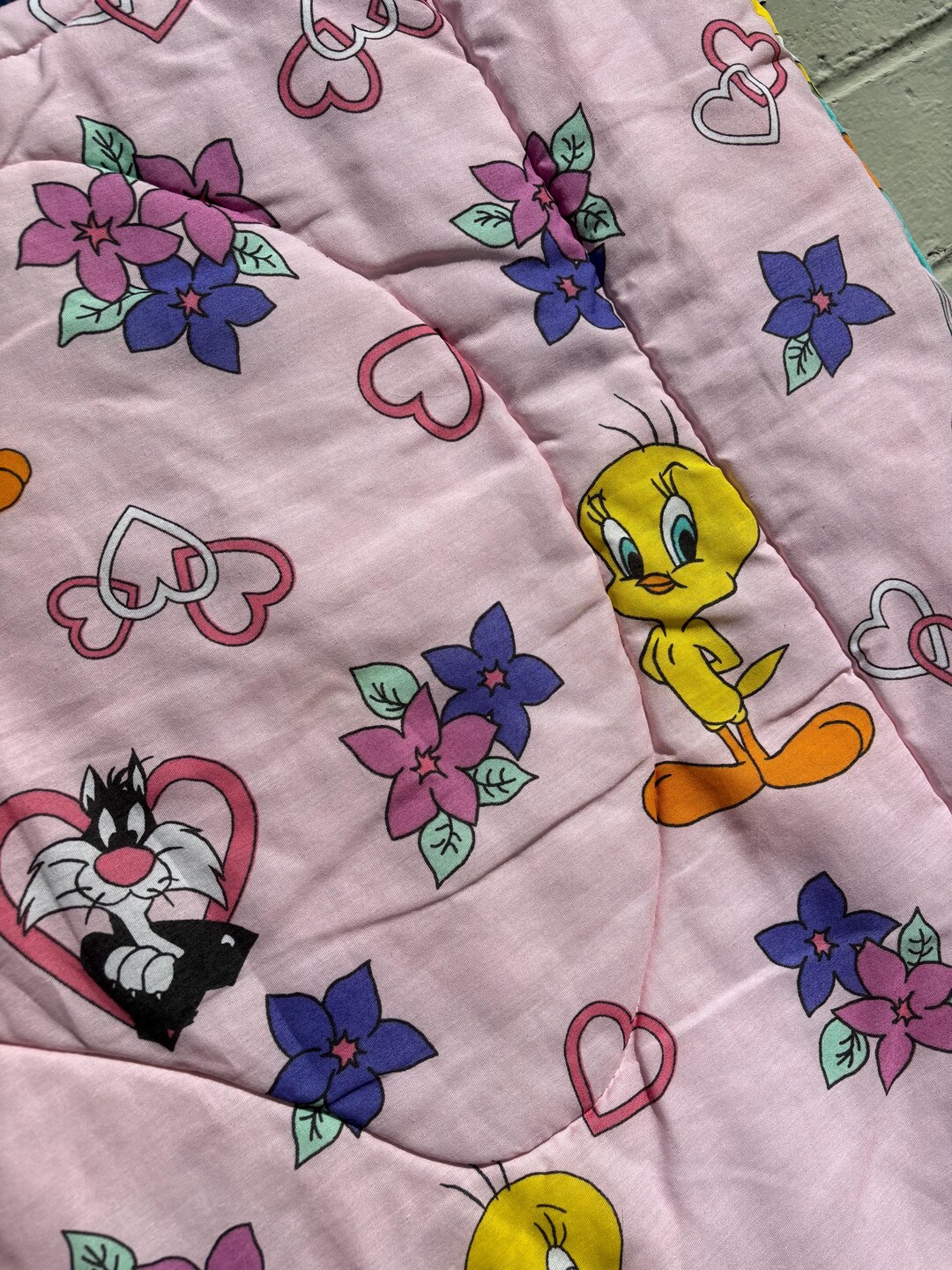 Vintage Tweety Bird Comforter Sylvester Bugs Bunny Tasmanian Devil 90s ...