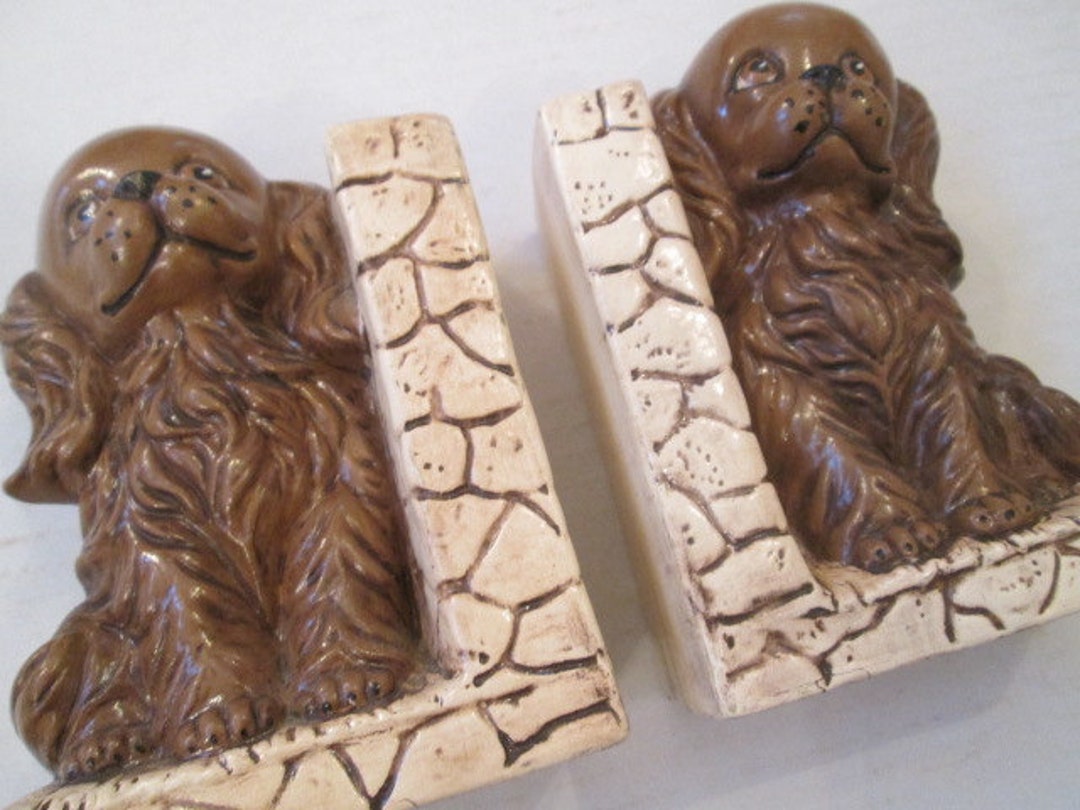 Vintage Bookends, Cocker Spaniel Bookend Pair, Ceramic Dog Decor, Kid's ...