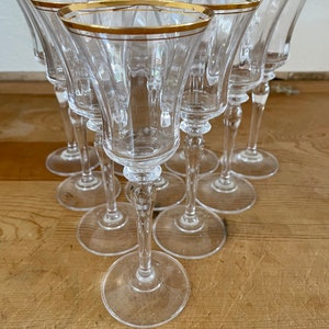 Vintage Mikasa Jamestown Gold Wine Goblets Set of 10 Crystal Gold Replacement Crystal Stemware ...
