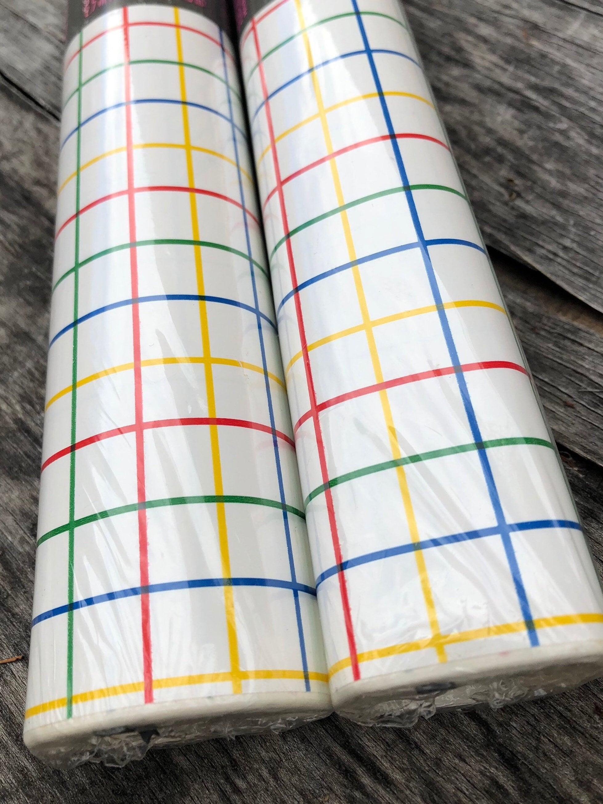 Vintage Candy Strip Plaid Contact Paper Rainbow Graphic Drawer Liner ...