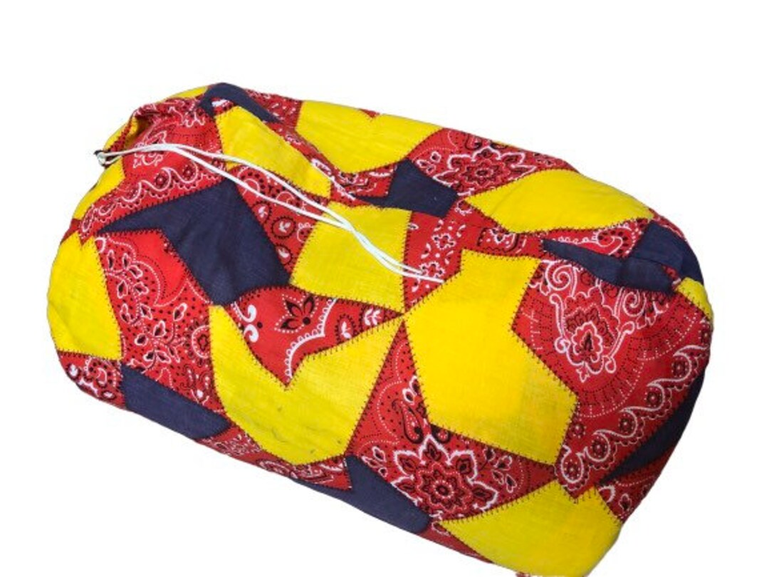 Vintage Patchwork Sleeping Bag, Hippie Zip up Cabin Blanket Camping ...