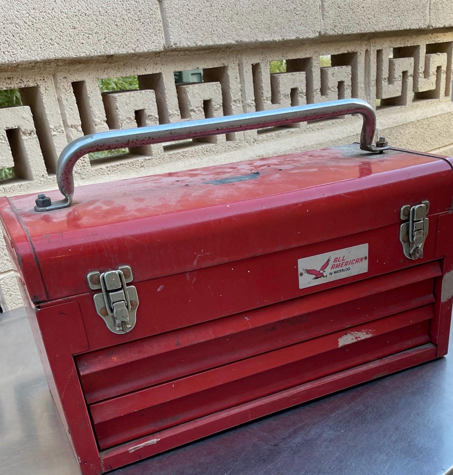 Vintage Tool Box All American Waterloo Multi Drawer Portable Steel Tool ...