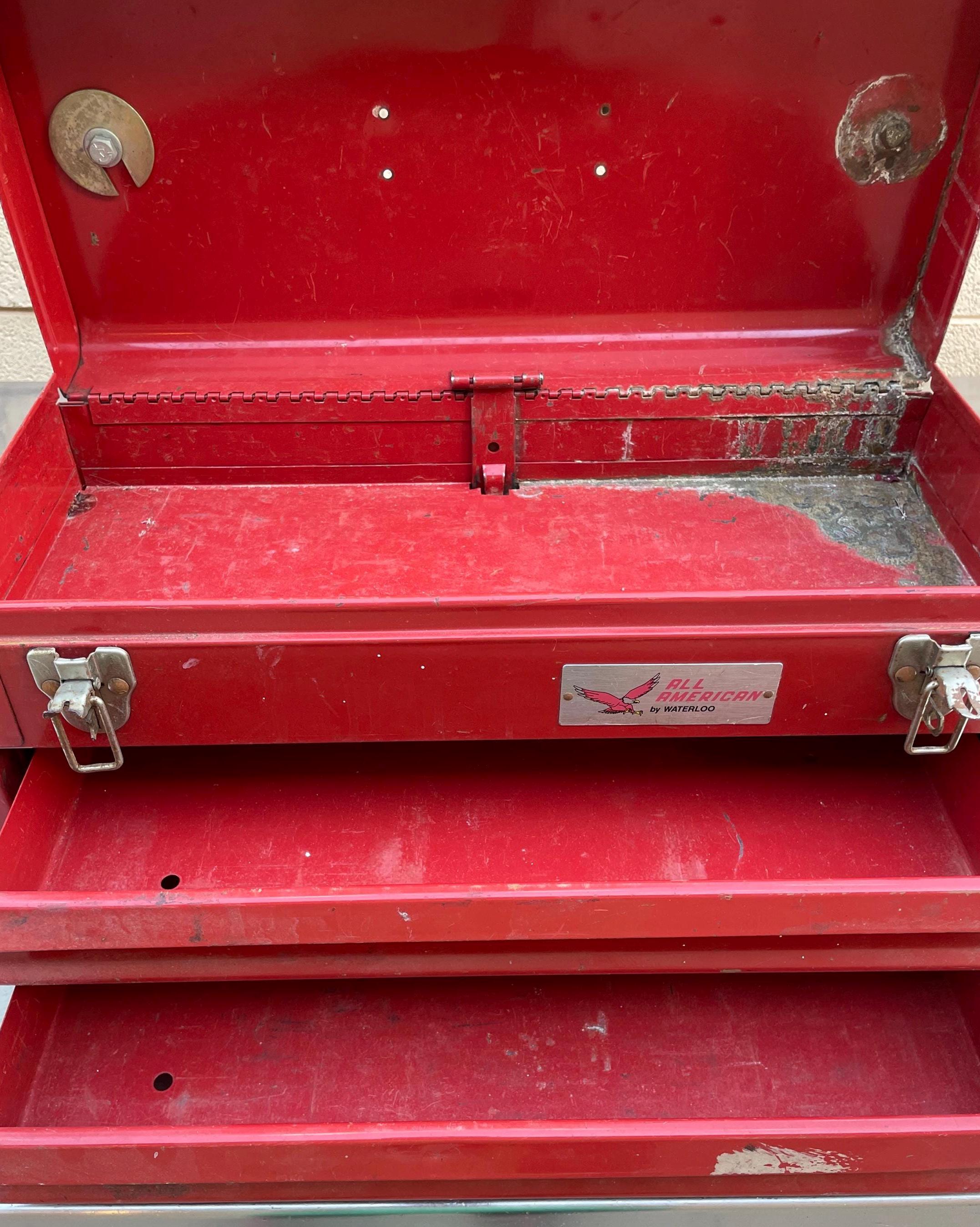 Vintage Tool Box All American Waterloo Multi Drawer Portable Steel Tool ...