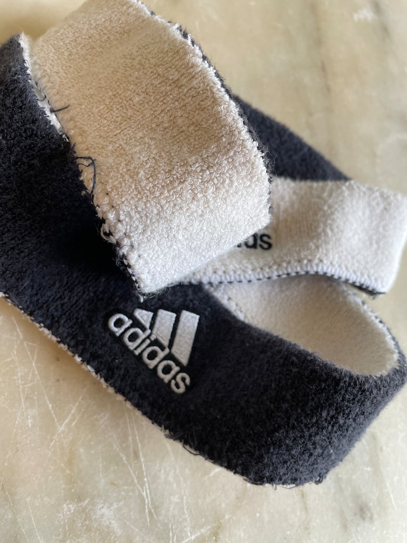 Vintage Adidas Sweatbands Embroidered Spell Out Logo 90s Terrycloth ...