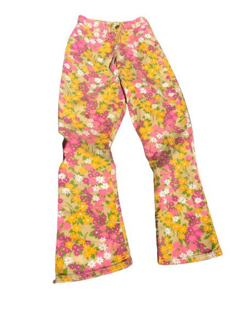 Vintage Bell Bottom Flower Power Jeans Kids 70s Hippie Floral - Etsy