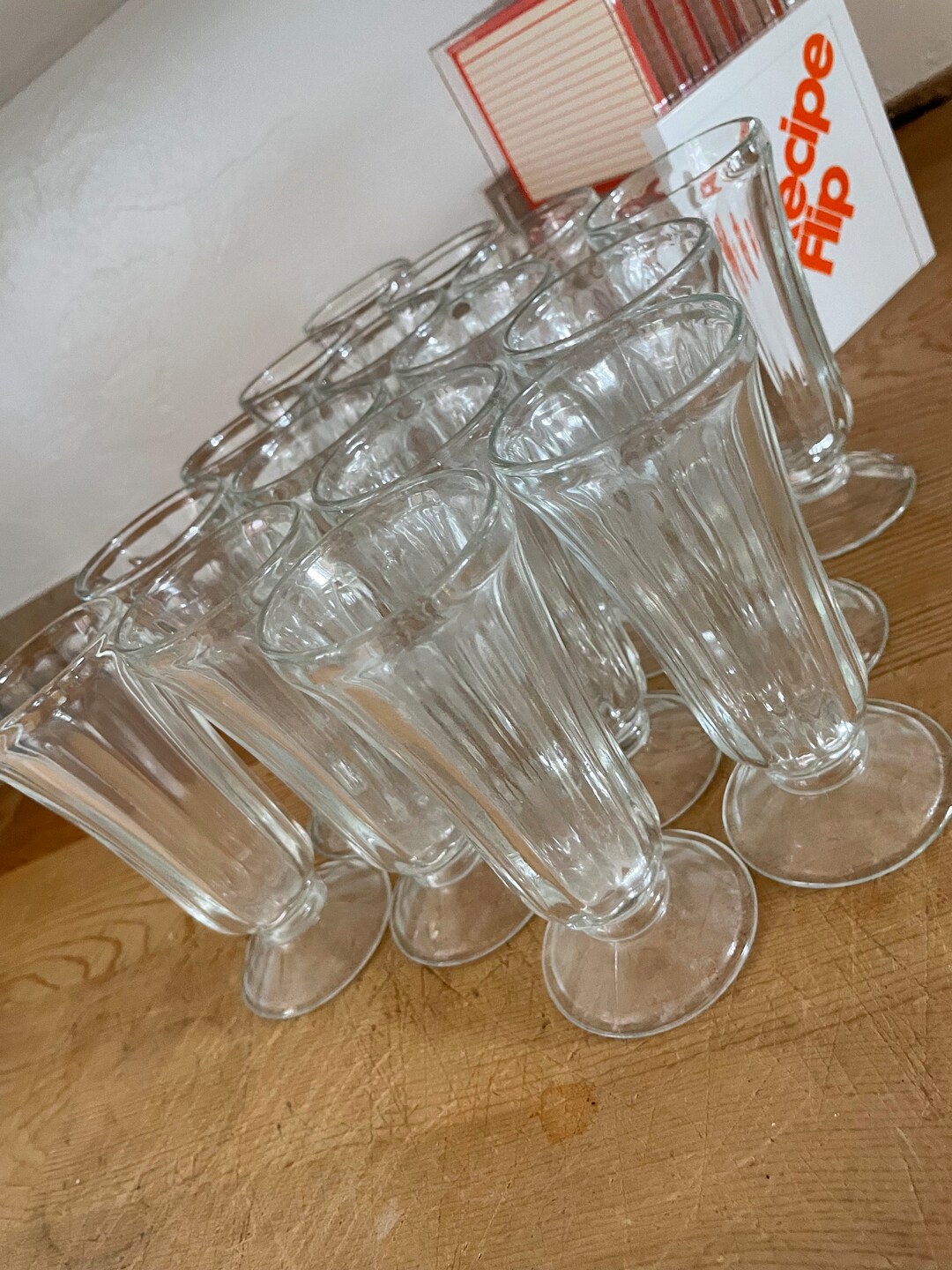 Vintage Parfait Cup Set, Old Fashioned Fluted STYLE Sundae Cups, Footed ...