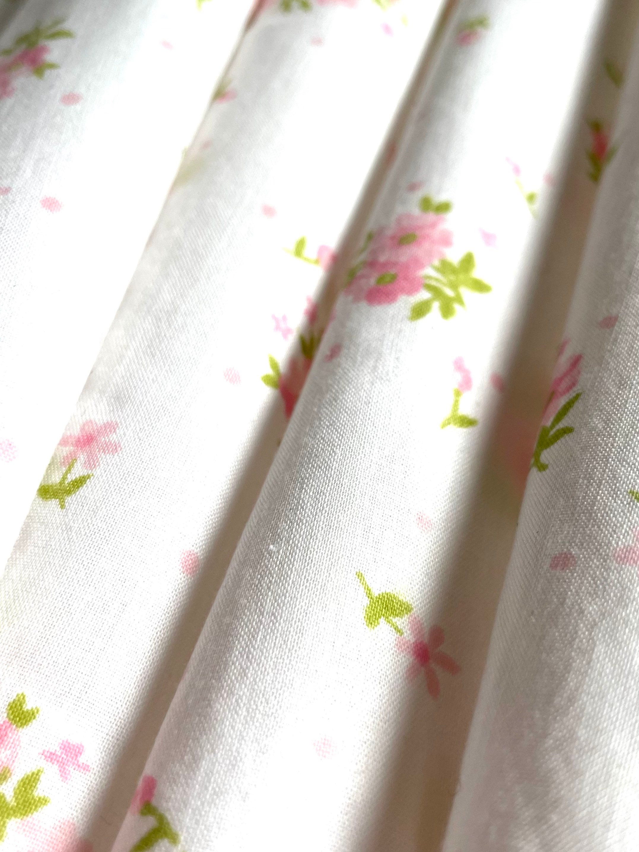 Vintage Pink Floral Fitted Sheet Floral Bouquet Bedding Shabby - Etsy