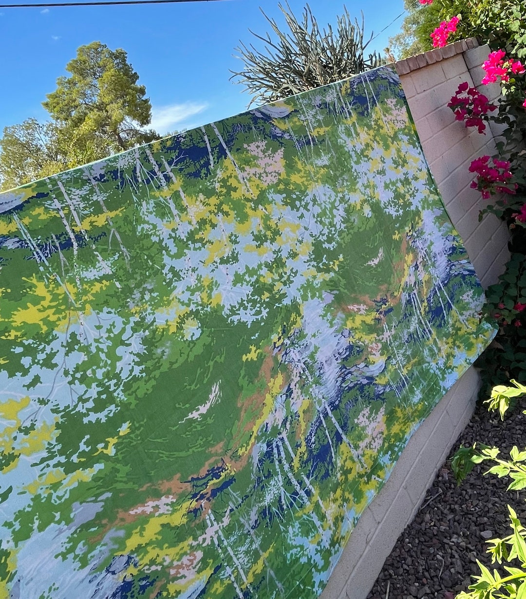 Vintage Tree Forest Leaves Sheet Mod Abstract Vera Neumann STYLE Queen ...