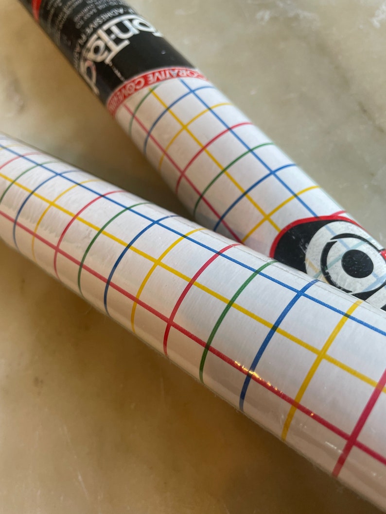 Vintage Candy Strip Plaid Contact Paper Rainbow Graphic Drawer Liner ...