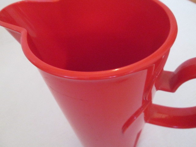 Vintage Dansk Melamine Pitcher Red Picnic Ware Camping Gear Gourmet ...