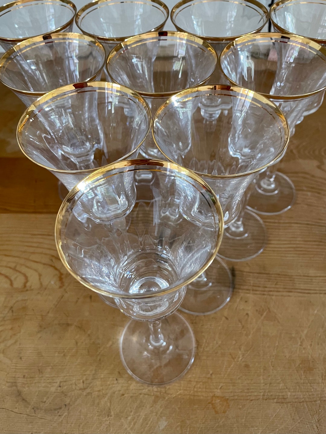 Vintage Mikasa Jamestown Gold Wine Goblets Set of 10 Crystal Gold ...