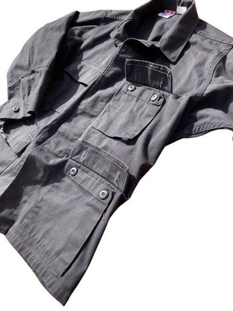 Vintage Military Jacket, Black Slate Gray Army Navy Air Force Marines ...