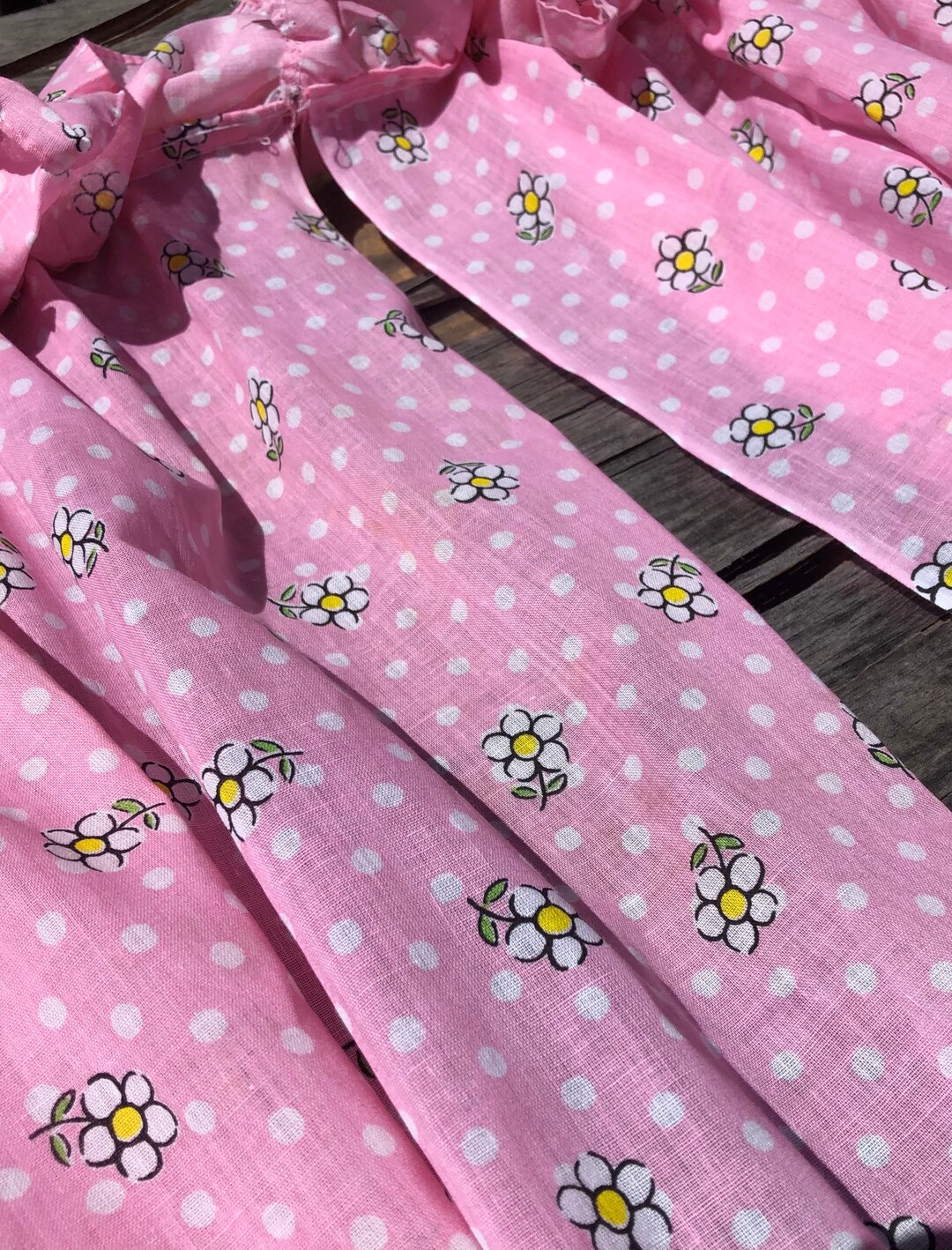 Vintage Pink Polka Dot Curtains Daisy Polka Dot Long Tie Back - Etsy UK