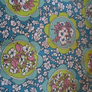 Vintage Flower Power Fabric, Mod Floral Upholstery Fabric Floral ...