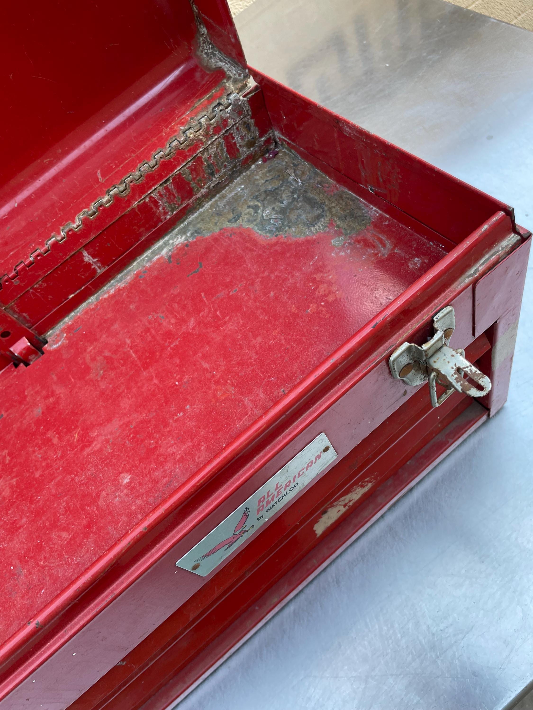 Vintage Tool Box All American Waterloo Multi Drawer Portable Steel Tool ...