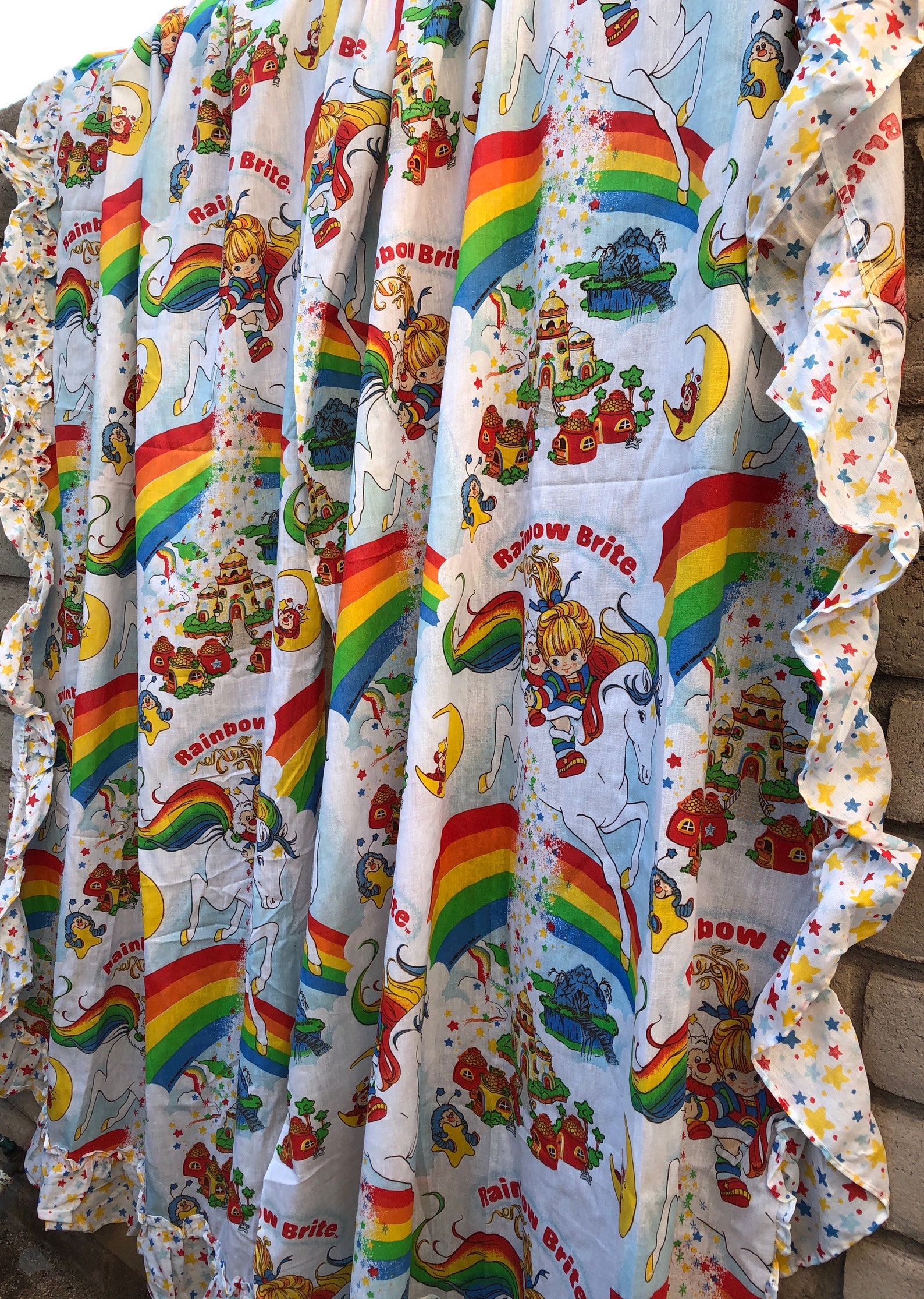 Vintage Rainbow Brite Curtains 80s Hallmark Collectible Kids Unicorn ...