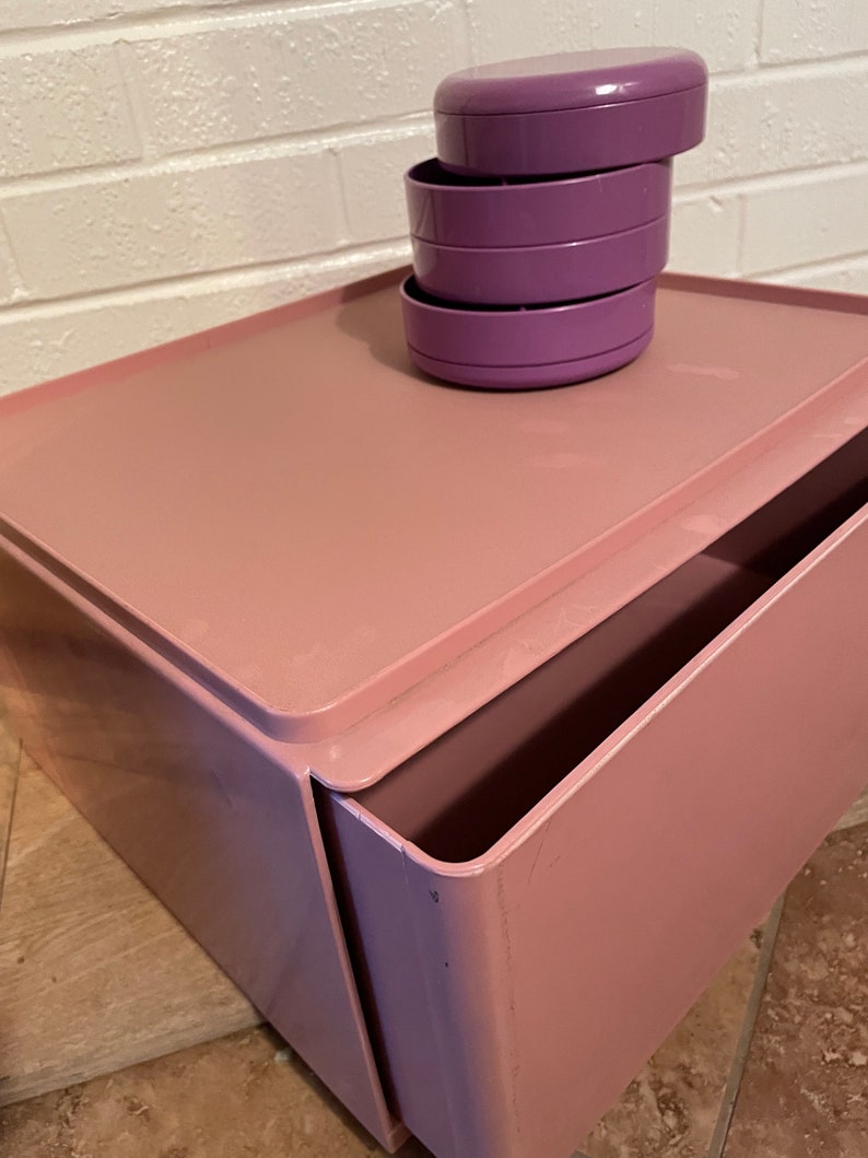 Vintage Plastic Drawer File Box Singular Storage Box Space Age ...