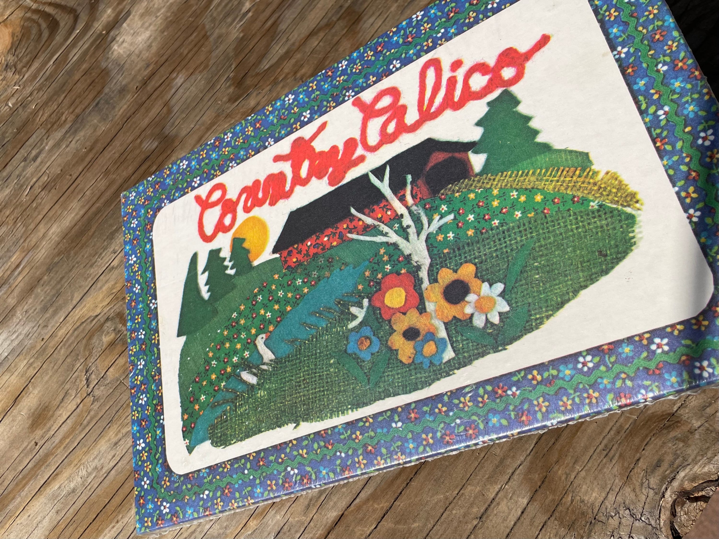 Vintage Stationary Country Calico Seal and Send Felt LOOK Flowers ...