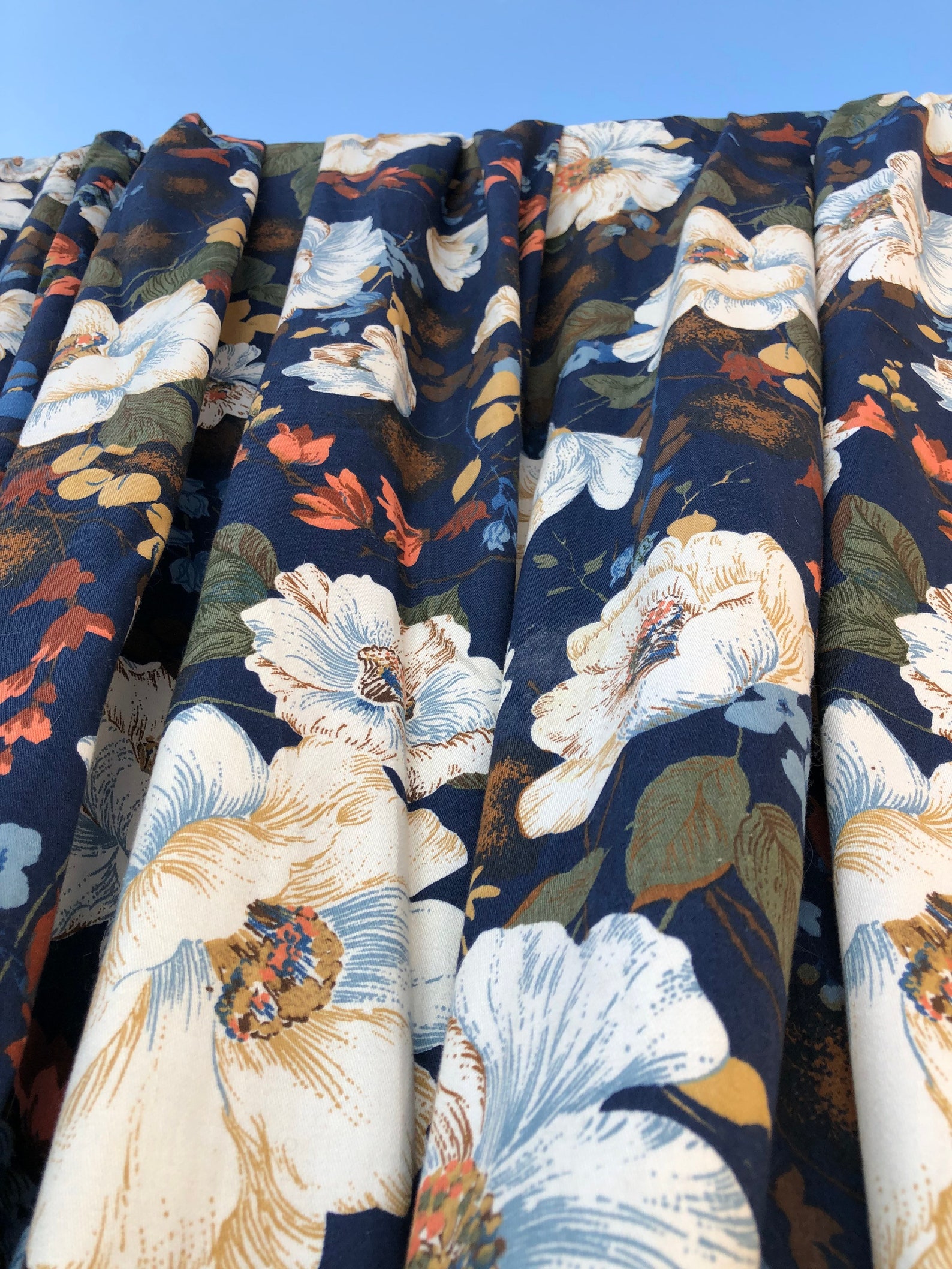 Vintage Flower Power Fabric 80s Upholstery Fabric Mod Floral - Etsy