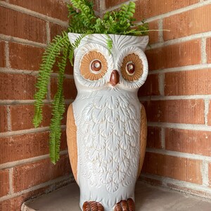 Vintage Owl Vase Tall Ceramic Owl Pottery Vase MCM Owl Mod Home Decor ...
