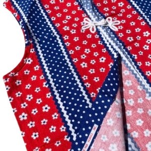 Vintage Flower Power Vest Mod Sleeveless Ric Rac a Line Vest Flower ...