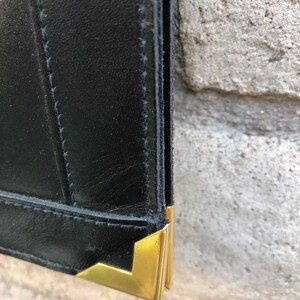 Vintage Leather Portfolio Document Case Envelope Case 80s 90s Black ...