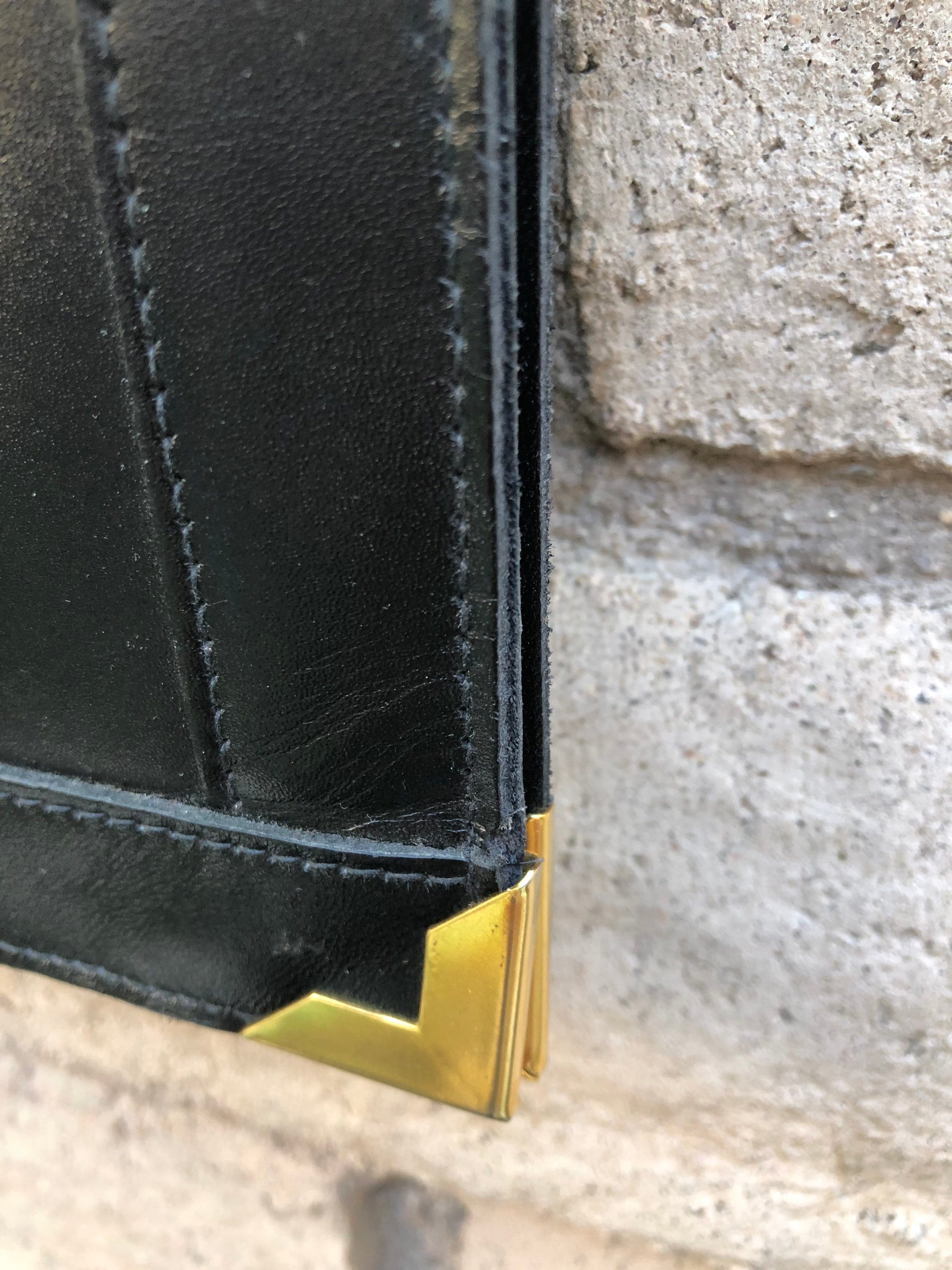 Vintage Leather Portfolio Document Case Envelope Case 80s 90s Black ...