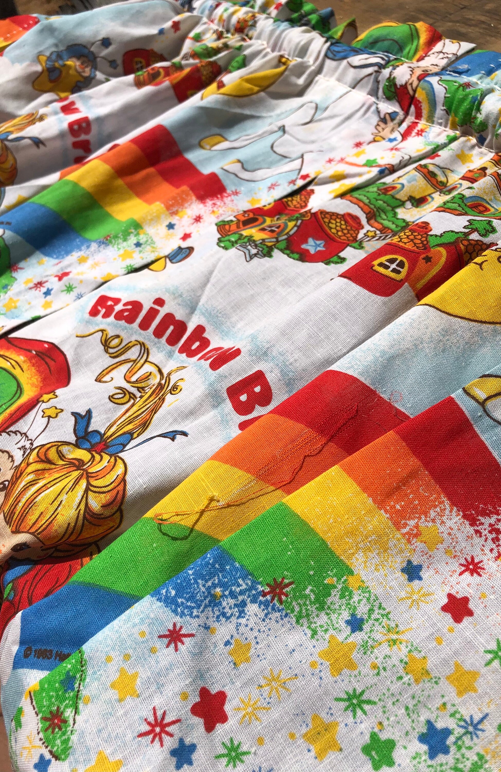 Vintage Rainbow Brite Curtains 80s Hallmark Collectible Kids Unicorn ...