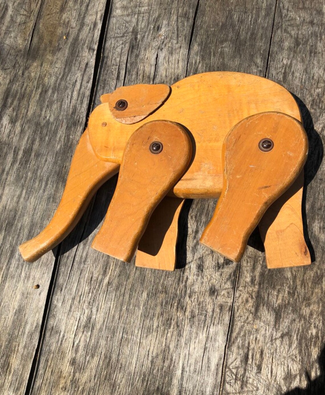 Vintage Wooden Toy Elephant Handmade Wooden Elephant Object - Etsy