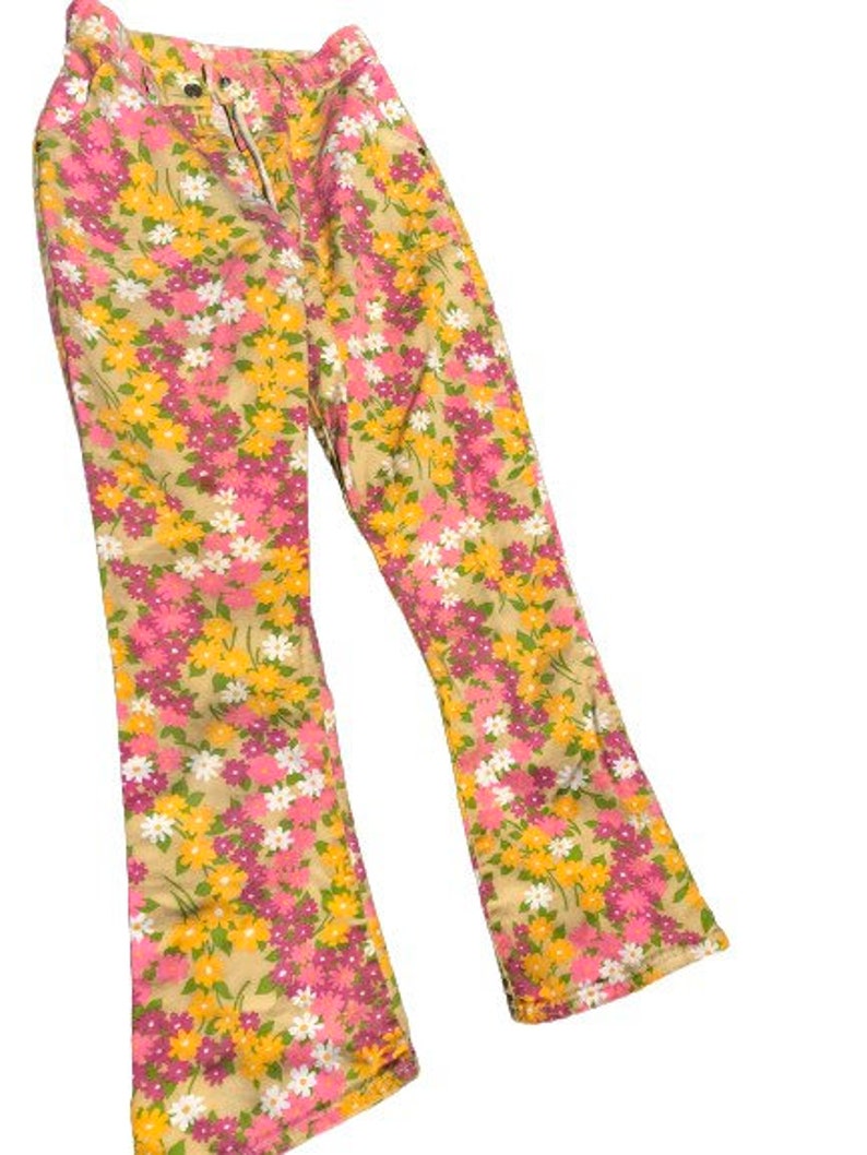 Vintage Bell Bottom Flower Power Jeans Kids 70s Hippie Floral - Etsy