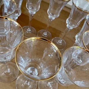 Vintage Mikasa Jamestown Gold Wine Goblets Set of 10 Crystal Gold Replacement Crystal Stemware ...