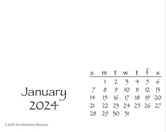 2024 Desk Calendar Watercolor Illustrations With Clear Case - Etsy